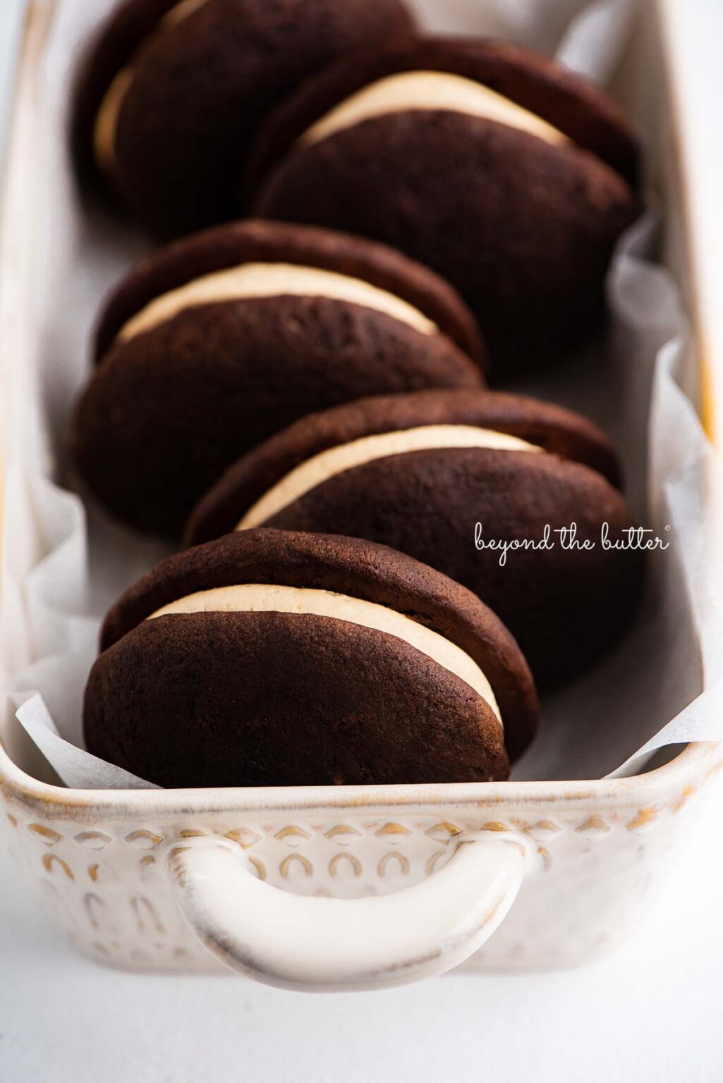 Chocolate Peanut Butter Whoopie Pies - Beyond the Butter