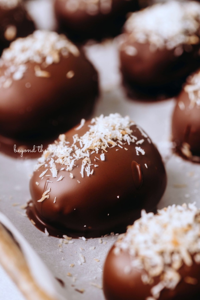 Chocolate Covered Coconut Buttercream Eggs - Beyond the Butter