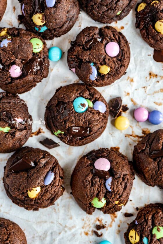 Double Chocolate Chunk M&M Cookies - Beyond the Butter