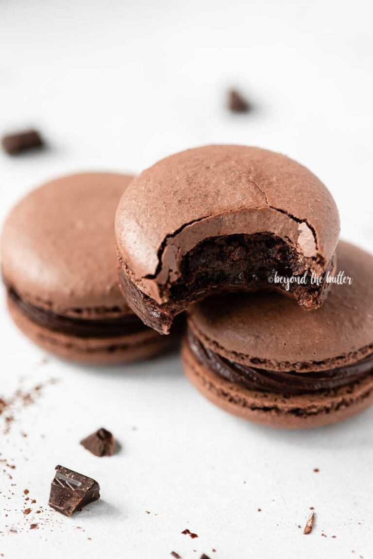 Dark Chocolate Macarons - Beyond the Butter