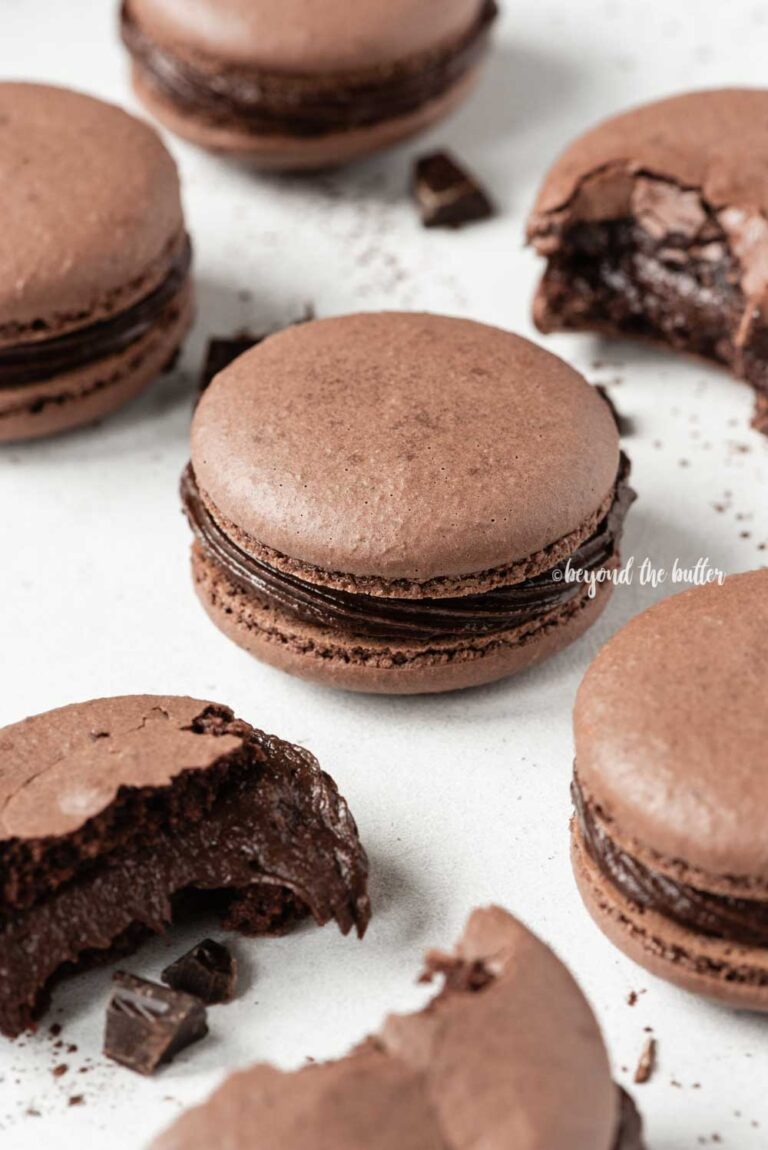 Dark Chocolate Macarons - Beyond the Butter