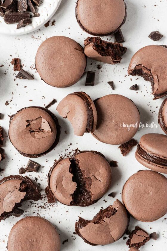 Dark Chocolate Macarons - Beyond the Butter