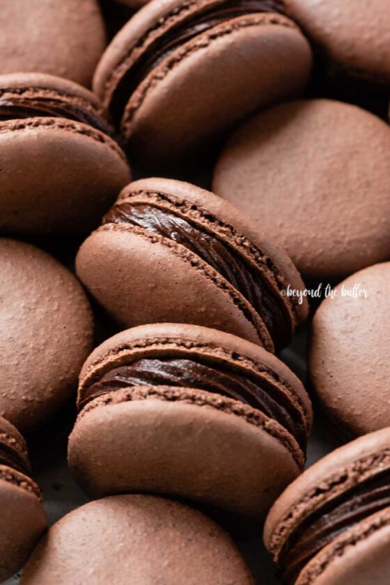 Dark Chocolate Macarons - Beyond the Butter