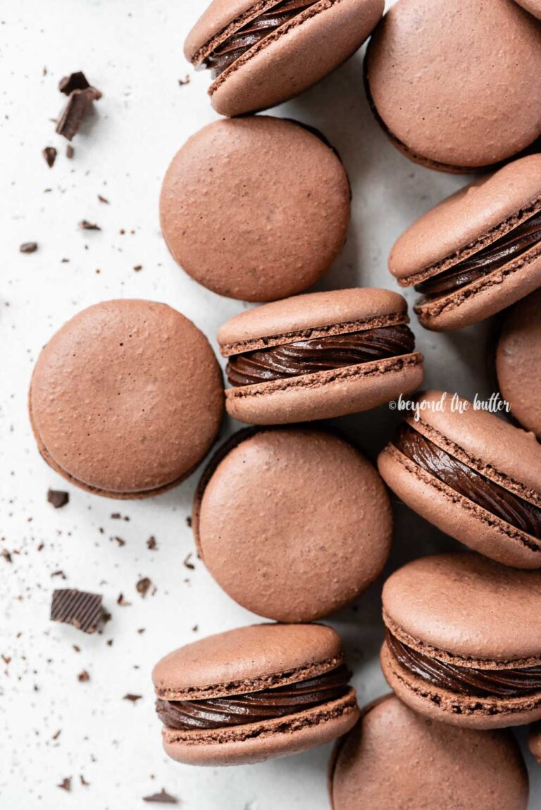 Dark Chocolate Macarons - Beyond the Butter