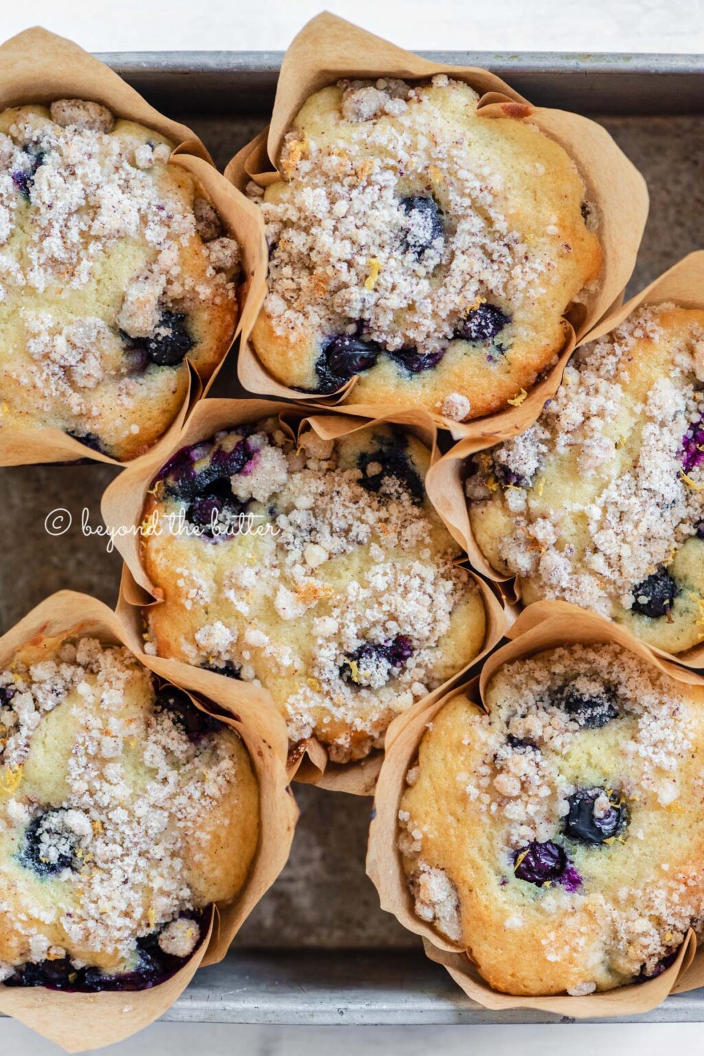 Bakery Style Lemon Blueberry Streusel Muffins - Beyond the Butter