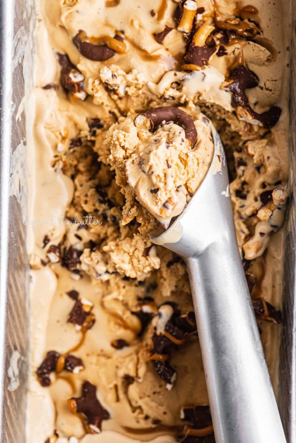Dulce de Leche Ice Cream with Chocolate Covered Pretzels - Beyond the ...
