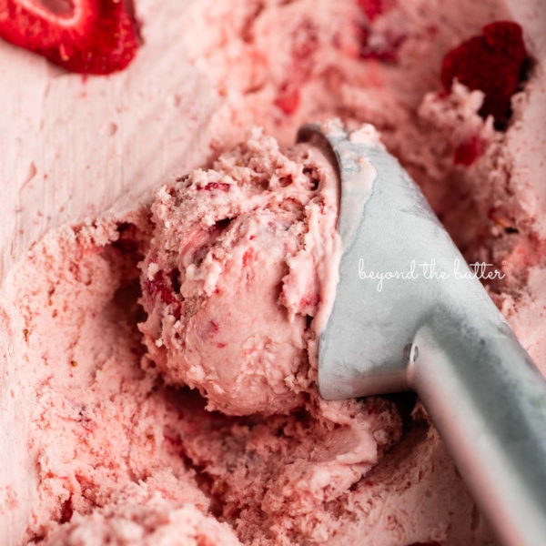 Homemade Strawberry Ice Cream - Beyond the Butter